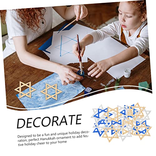Amosfun Party Table Decor 150 Pcs Hanukkah Decoration Daily Necessities Star Shape Non-woven Fabric Star Sequins