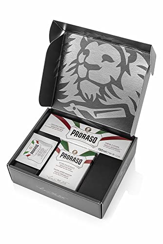 Proraso Sensitive Skin Shaving Kit for Men | Gift Box with Shaving Cream & After Shave Balm with Oatmeal & Green Tea Extract