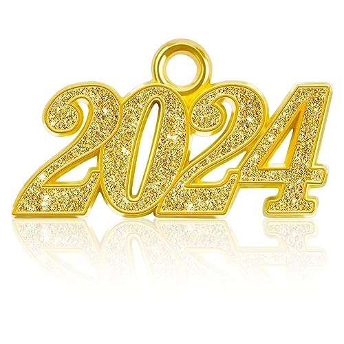 2024 Graduation Decorations, Graduation Tassels Charm 2024 Year Charm Gold, Graduation Cap Tassel Charm 2024 Graduation Hat Decoration Gold 2024 Year Charm for Graduation Tassels