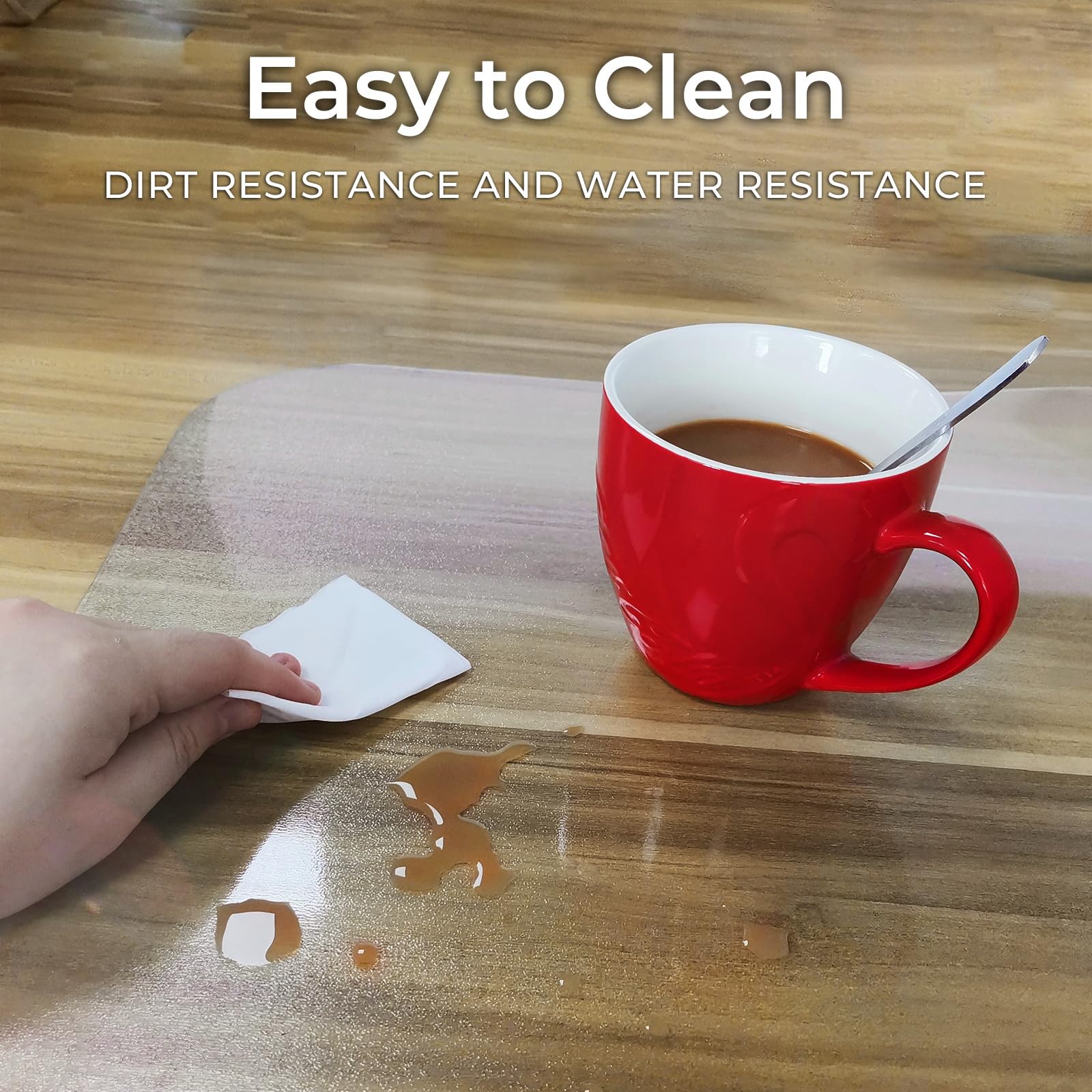 Chair Mat for Hard Wood Floors - Heavy Duty Floor Protector - Easy Clean (47''×59'')