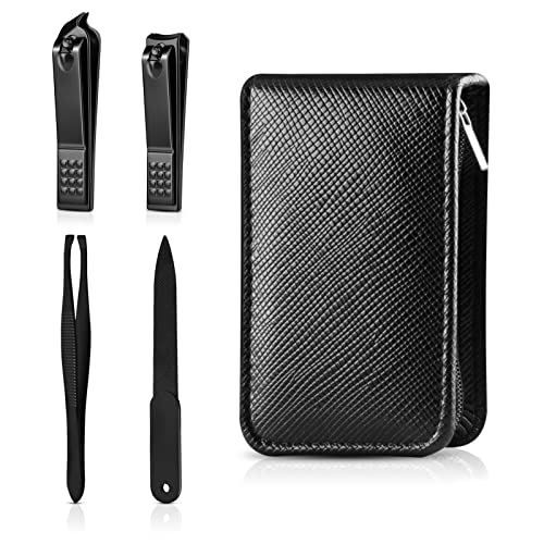 Nail Clippers Set, Toe Nail/Toenail Clippers and Fingernail Clippers for Men/Women/Kids,4 pic Nail Cutter Set Include Nail File Tweezer Gifts for Women and Men Mom