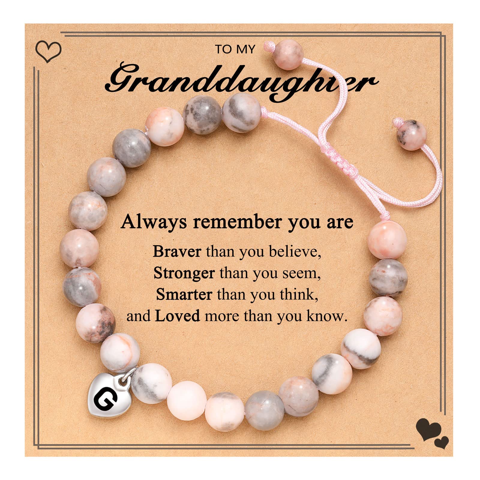 UNGENT THEM Granddaughter Gifts from Grandma Letter G Initial Bracelets for Teen Girls Christmas Birthday Valentine's Day Gifts for Girls Jewelry