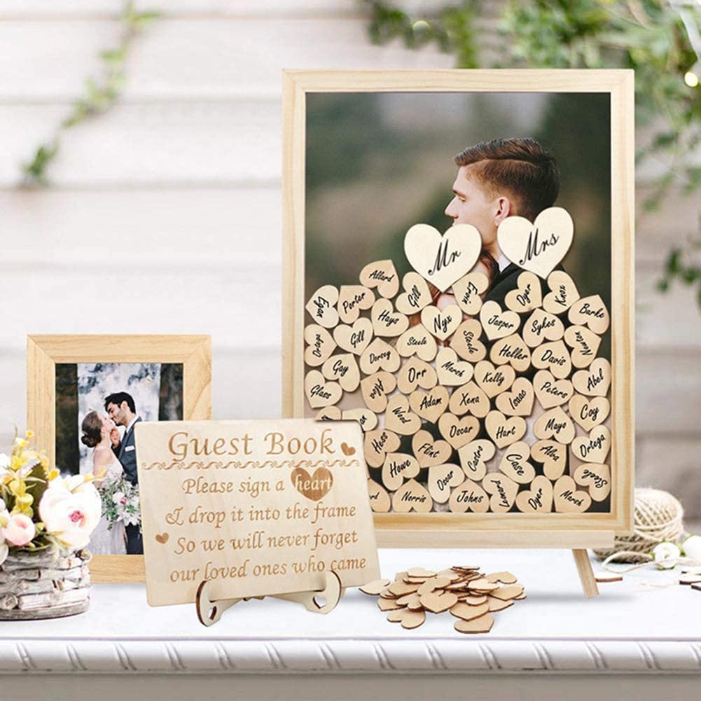 100 pcs Mini Rustic Wooden Love Heart Wedding Table Scatter Natural Wood Heart Crafts Children's DIY Manual Patch Home Decorations（30mm）