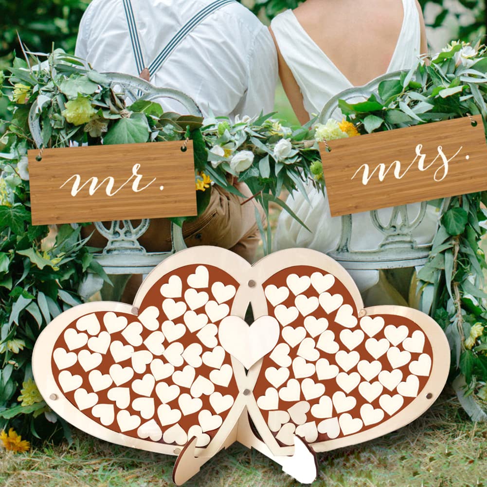 100 pcs Mini Rustic Wooden Love Heart Wedding Table Scatter Natural Wood Heart Crafts Children's DIY Manual Patch Home Decorations（30mm）