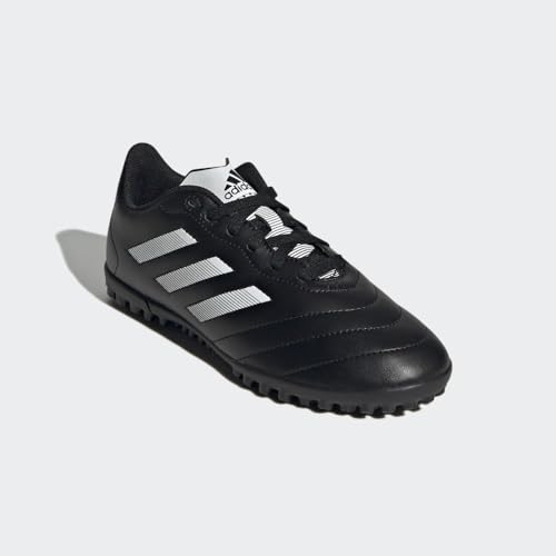 adidas Goletto Turf Soccer Shoe, Black/White/Metallic, 13 US Unisex Little Kid