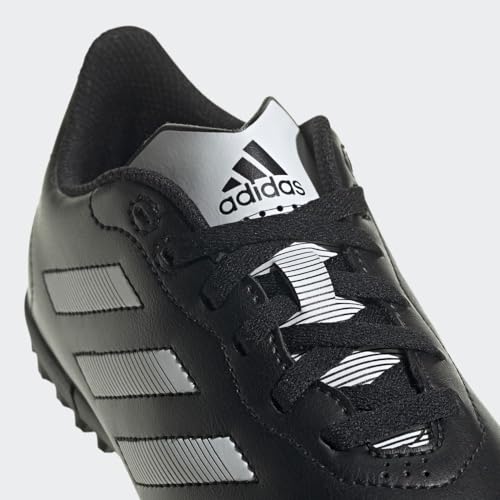 adidas Goletto Turf Soccer Shoe, Black/White/Metallic, 13 US Unisex Little Kid