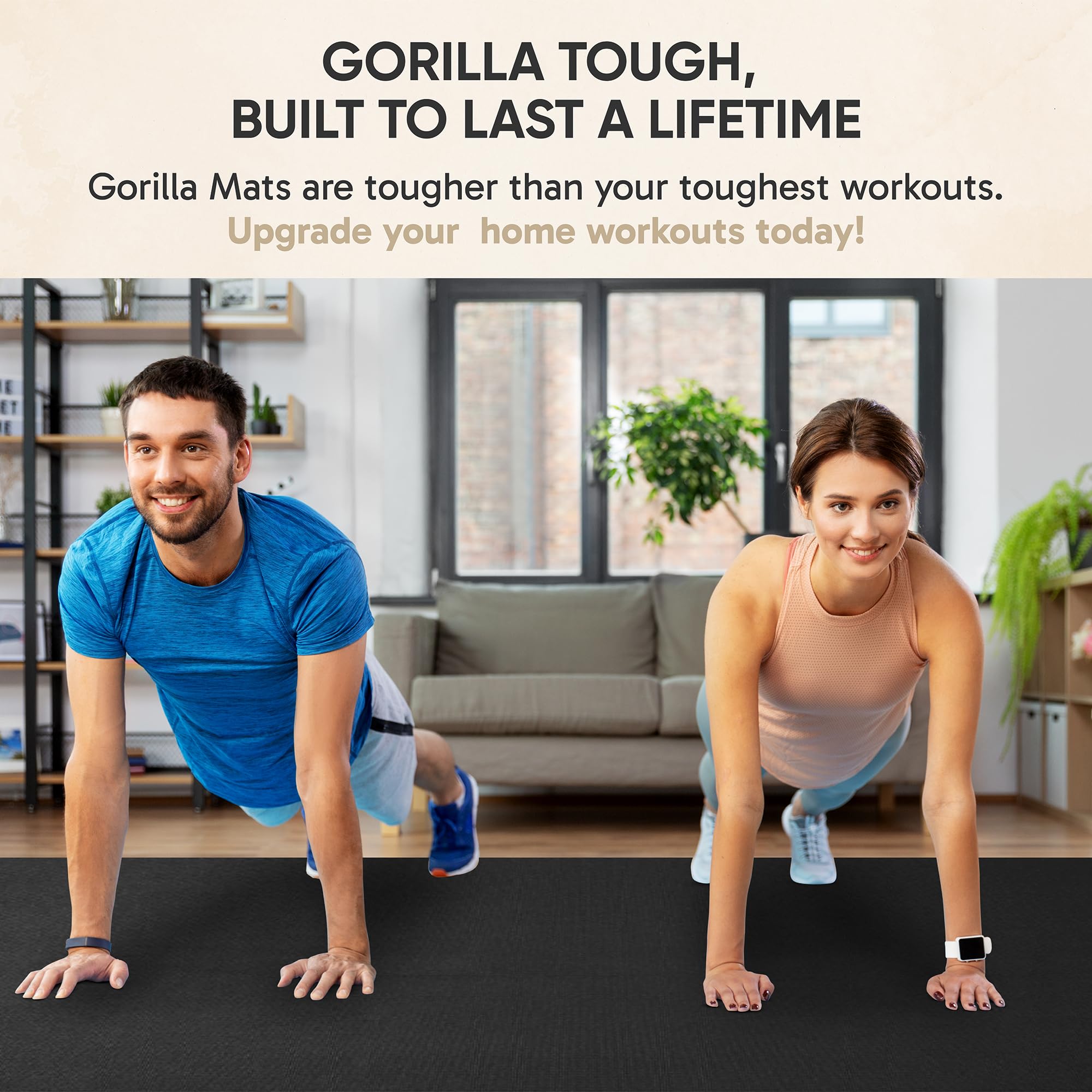 Premium Extra Large Exercise Mat - 8' x 4' x 1/4" Ultra Durable, Non-Slip, Workout Mats for Home Gym Flooring - Jump, Cardio, MMA Mat - Use With or Without Shoes (96" Long x 48" Wide x 6mm Thick)