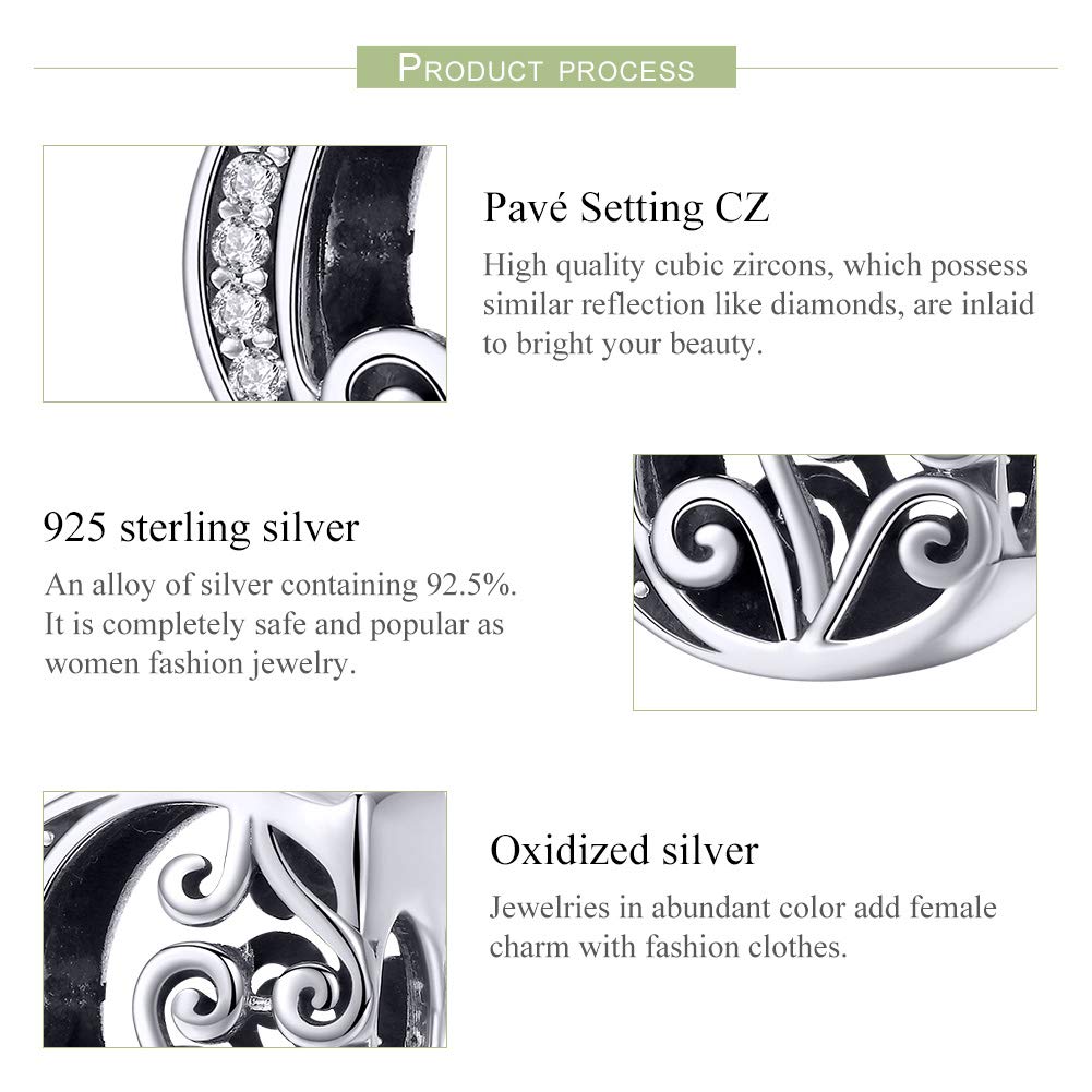 925 Sterling Silver Letter C Charms for Pandora Bracelets Alphabet Initial Beads Jewelry Gift for Women