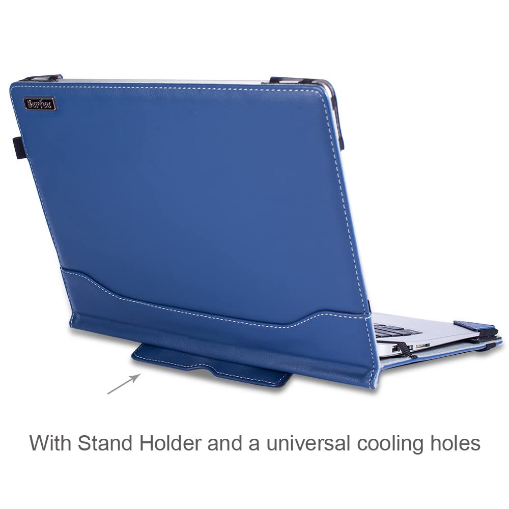 Berfea Laptop Sleeve Case Compatible with Lenovo Yoga S730/C640/C630/Yoga 6 13 AMD, 13.3 inch Protective Hard Shell, Blue with Pen Holder & Stand Function