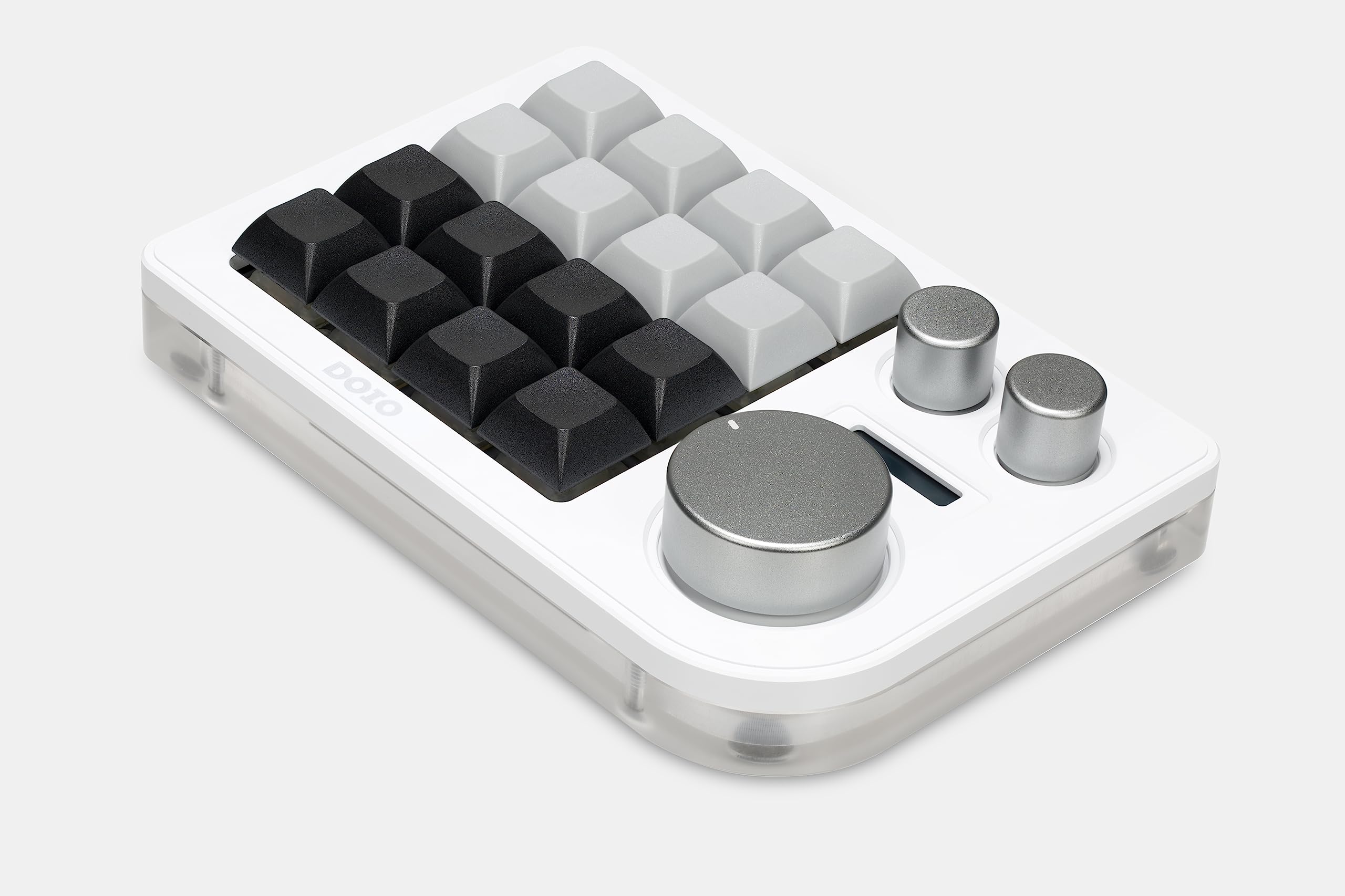 KEEBMONKEY Megalodon Triple Knob Macro Pad Programmable Designer Mini Keyboard 16 Keys (White)