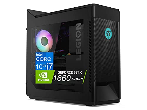 Lenovo Legion Tower T5 5i Gaming Desktop Computer (Intel 8-Core i7-10700, GeForce GTX 1660 Super 6GB, 16GB RAM, 1TB SSD + 1TB HDD) 150W RGB Cooler, Wi-Fi 6, Win 10 / Win 11 Home, Black