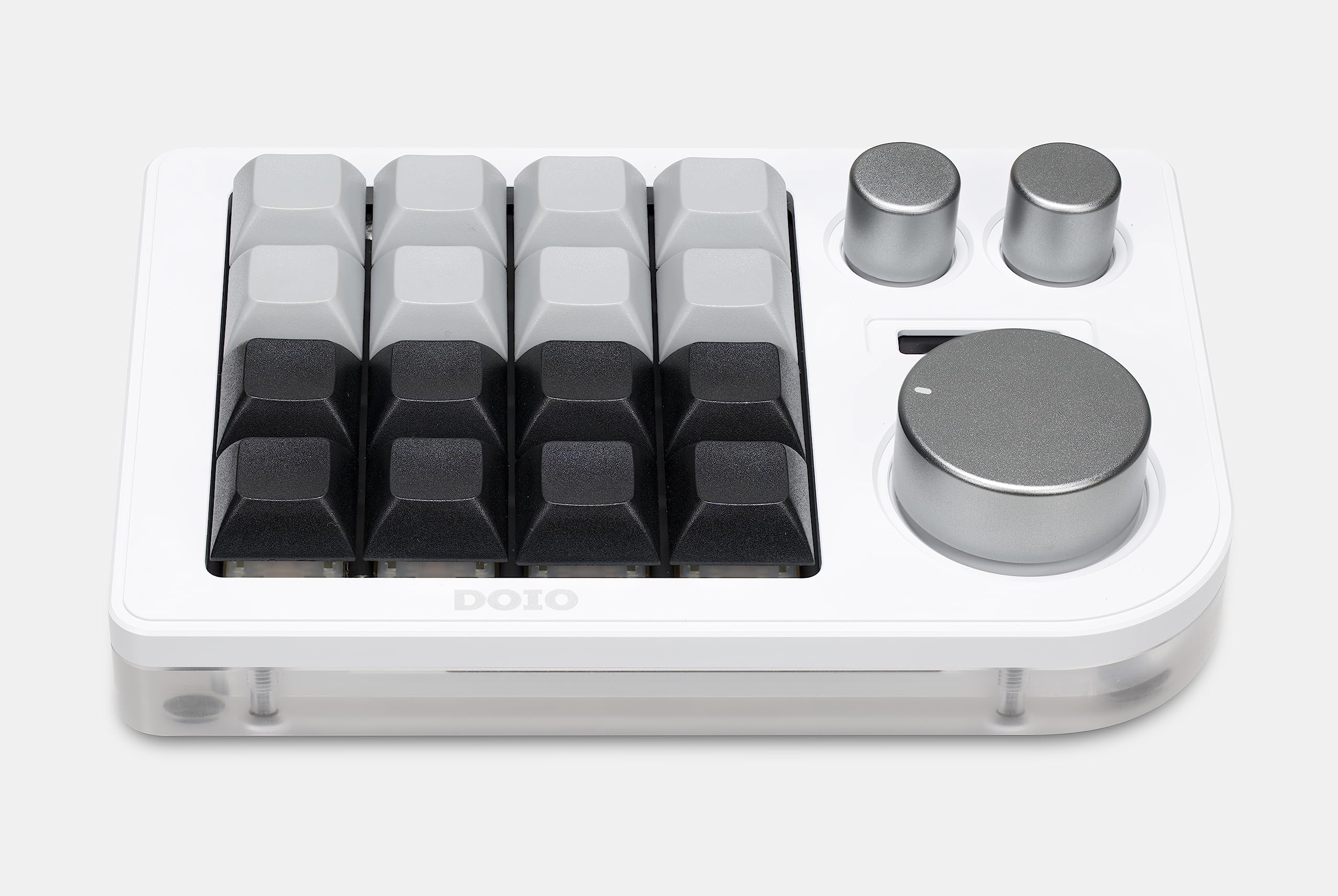 KEEBMONKEY Megalodon Triple Knob Macro Pad Programmable Designer Mini Keyboard 16 Keys (White)