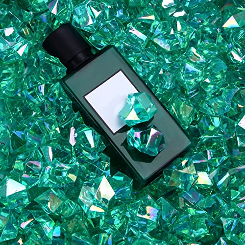 DomeStar Green Fake Crushed Ice Rocks, 180 PCS Fake Diamonds Plastic Gems Acrylic Clear Ice Rock Diamond Crystals for Vase Fillers Table Scatter Party Home Decoration Wedding Display