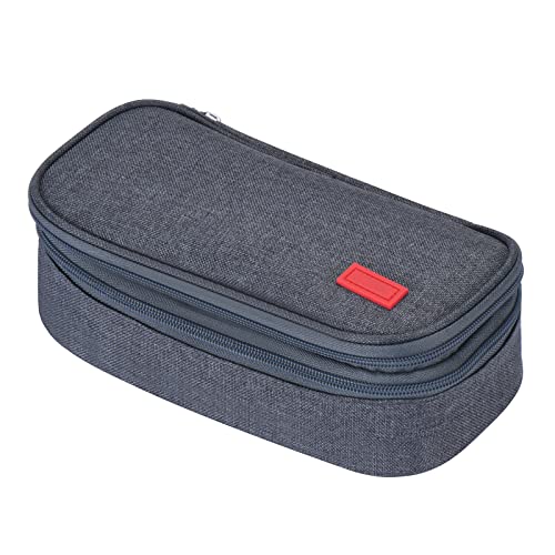 Zcassi Big Capacity Pencil Case 3 Compartments Canvas Bag Multifunctional Marker Pen Pouch Holder Office College School Durable Portable Large Storage Bag for Kids Teens Student Adults