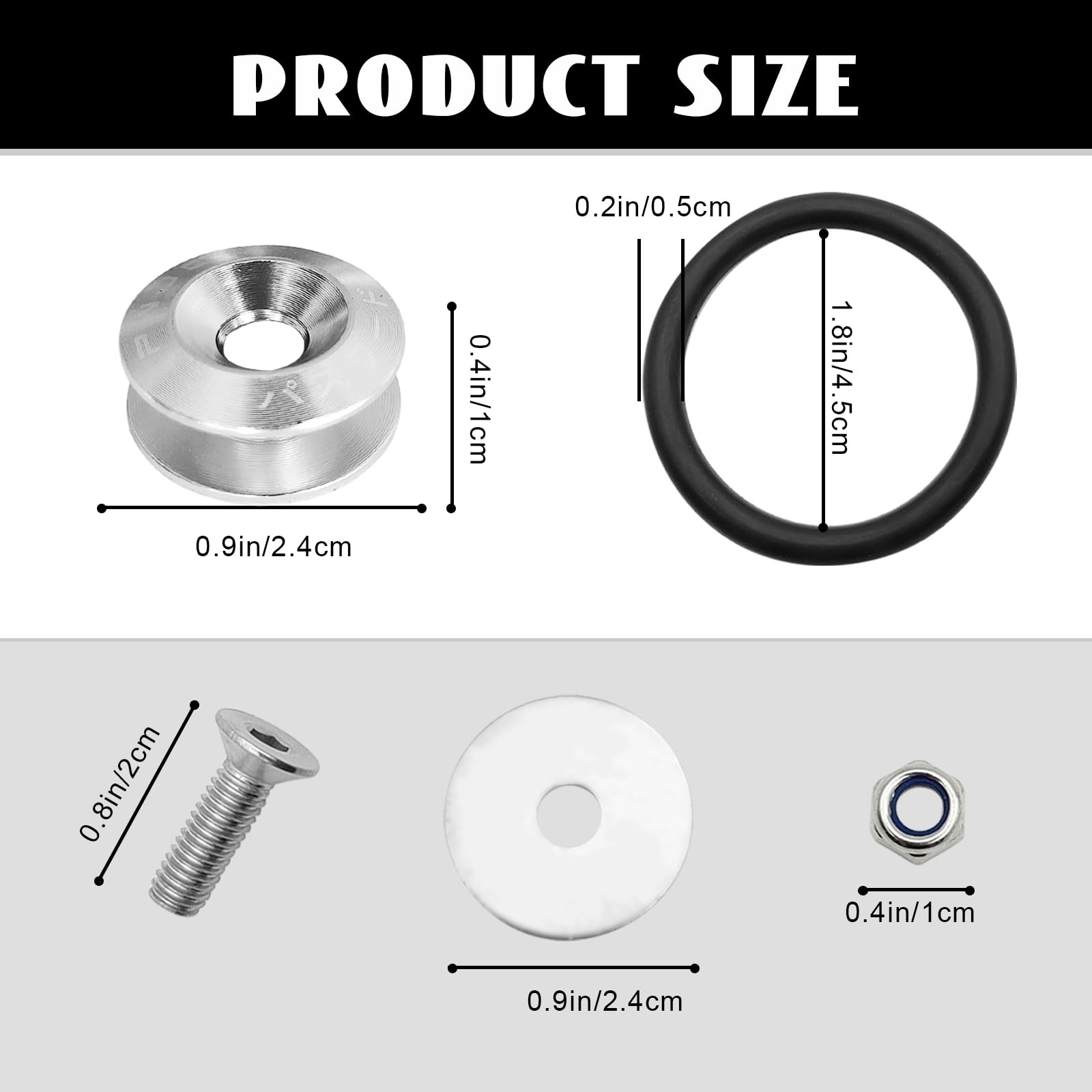 NTNEV Bumper Quick Release Fasteners Kit, Quick Release Trunk Front Rear Bumper, Universal Car Bumper Trunk Fender Hatch Lid (Silver)