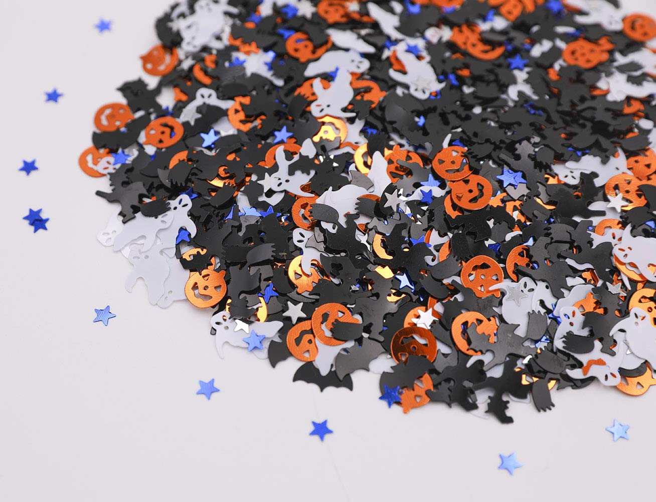 Ucity Halloween Party Confetti Glitter Pumpkins Bats Witches Ghost Star Metallic Sequins Table Scatter for Halloween Table Decorations