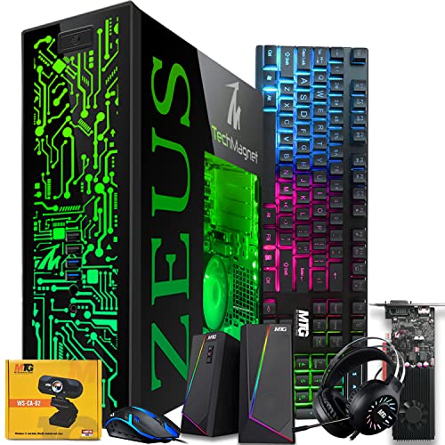 TechMagnet Gaming Desktop PC, Intel i5 4th Gen, Zeus Pro 4, GT 1030, 16GB RAM ARGB, 512GB SSD + 2TB HDD, RGB Front Panel 385 Patterns, RGB Kit, Win 10 Pro (Renewed)