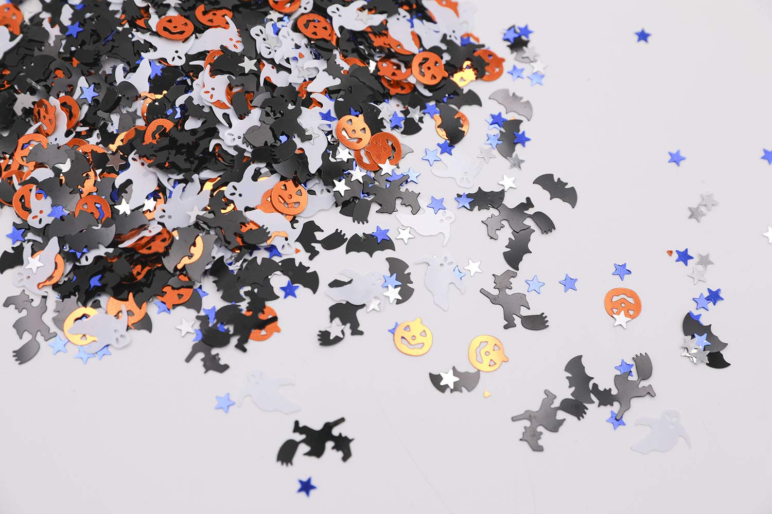 Ucity Halloween Party Confetti Glitter Pumpkins Bats Witches Ghost Star Metallic Sequins Table Scatter for Halloween Table Decorations