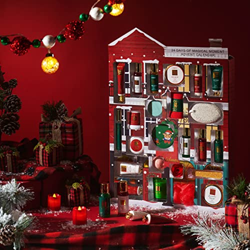 LOVERY 2022 Limited Edition Advent Calendar, Christmas Advent Calendar for Adults, for Women & Men, Stocking Stuffers Ideas, Beauty & Spa Advent Set, Countdown Calendar, 24pc Bath & Body Care
