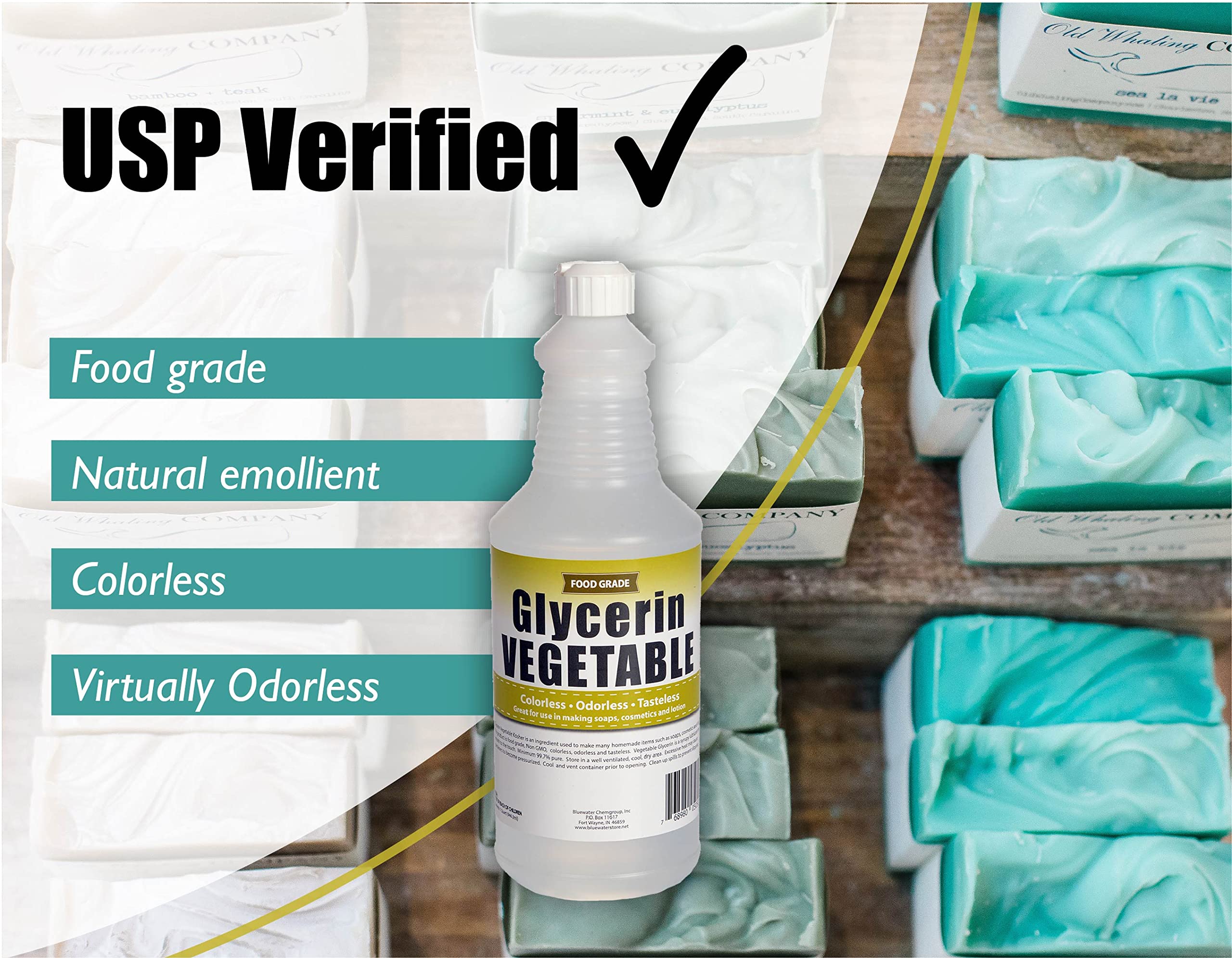 Sanco Industries Vegetable Glycerin - 1 Quart (32oz) - All Natural, USP Grade - Food Grade Liquid Glycerin