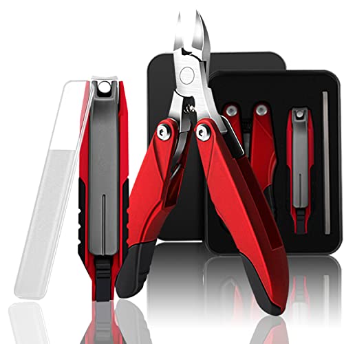 Omind Toe Nail Clippers, 3 IN 1 Adult Ultra Thin Portable Nail Clipper Set, Ingrown Toenail Clippers for Senior Men & Women