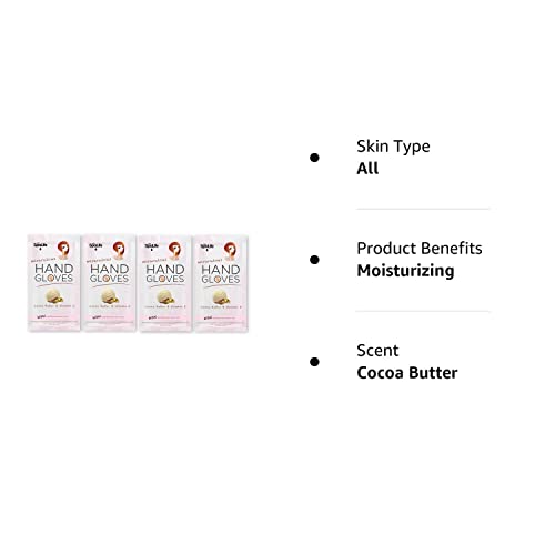 Spa Life Miraculous Moisturizing Hand Gloves - Cocoa Butter & Vitamin E - Dermatologist Recommended Hand Healing Gloves (4 count)