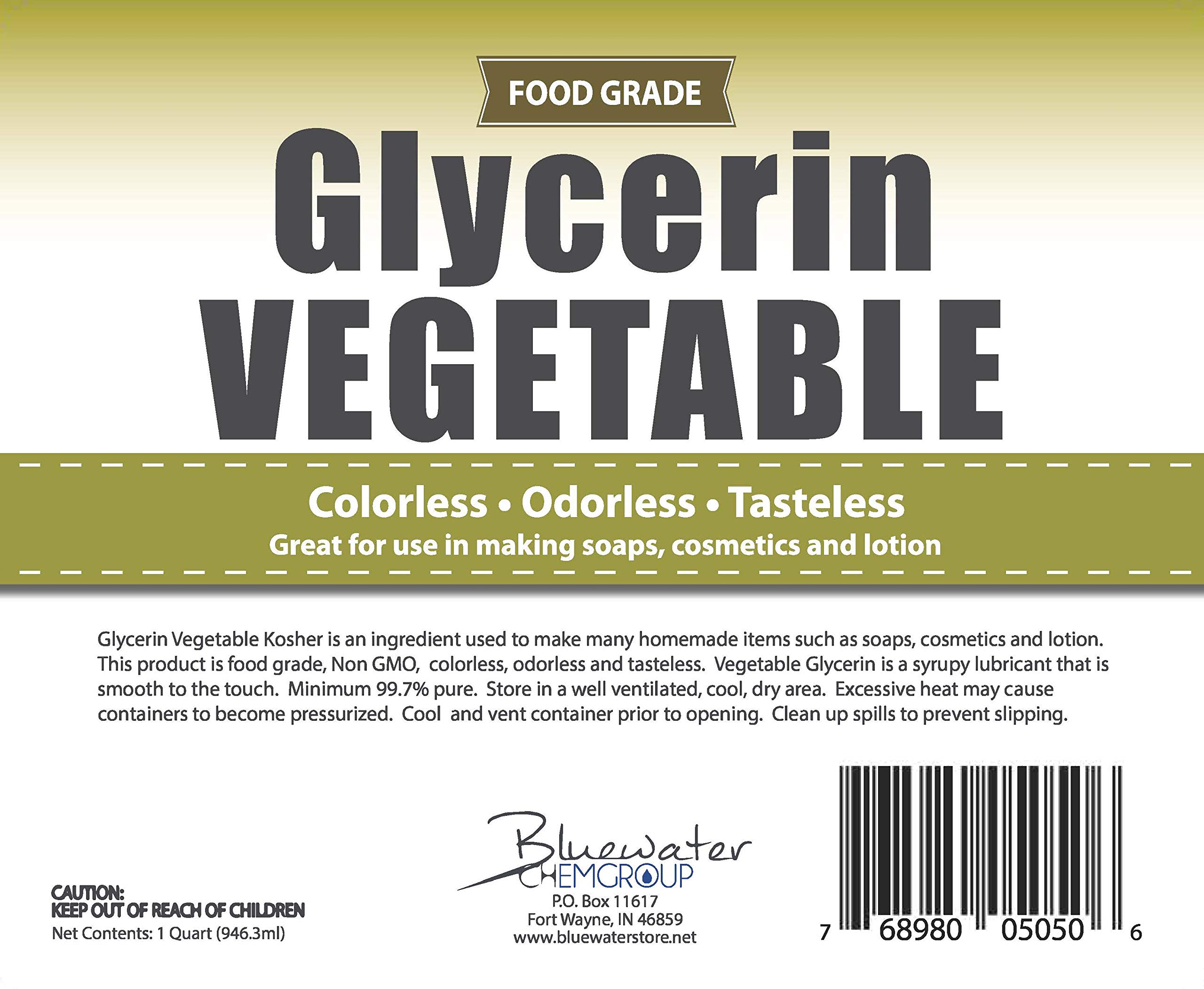 Sanco Industries Vegetable Glycerin - 1 Quart (32oz) - All Natural, USP Grade - Food Grade Liquid Glycerin