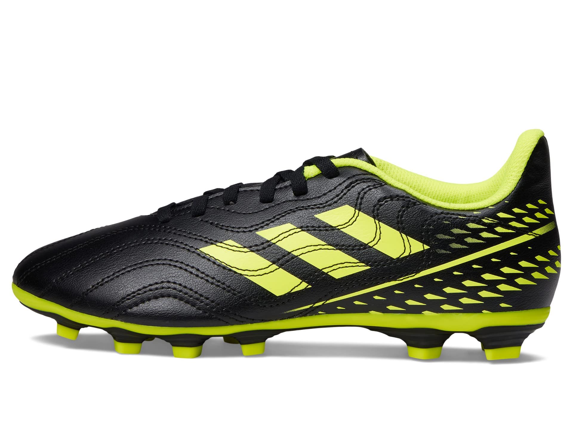 adidas Copa Sense.4 Flexible Ground Soccer Shoe, Black/Team Solar Yellow/Bright Cyan, 5.5 US Unisex Big Kid