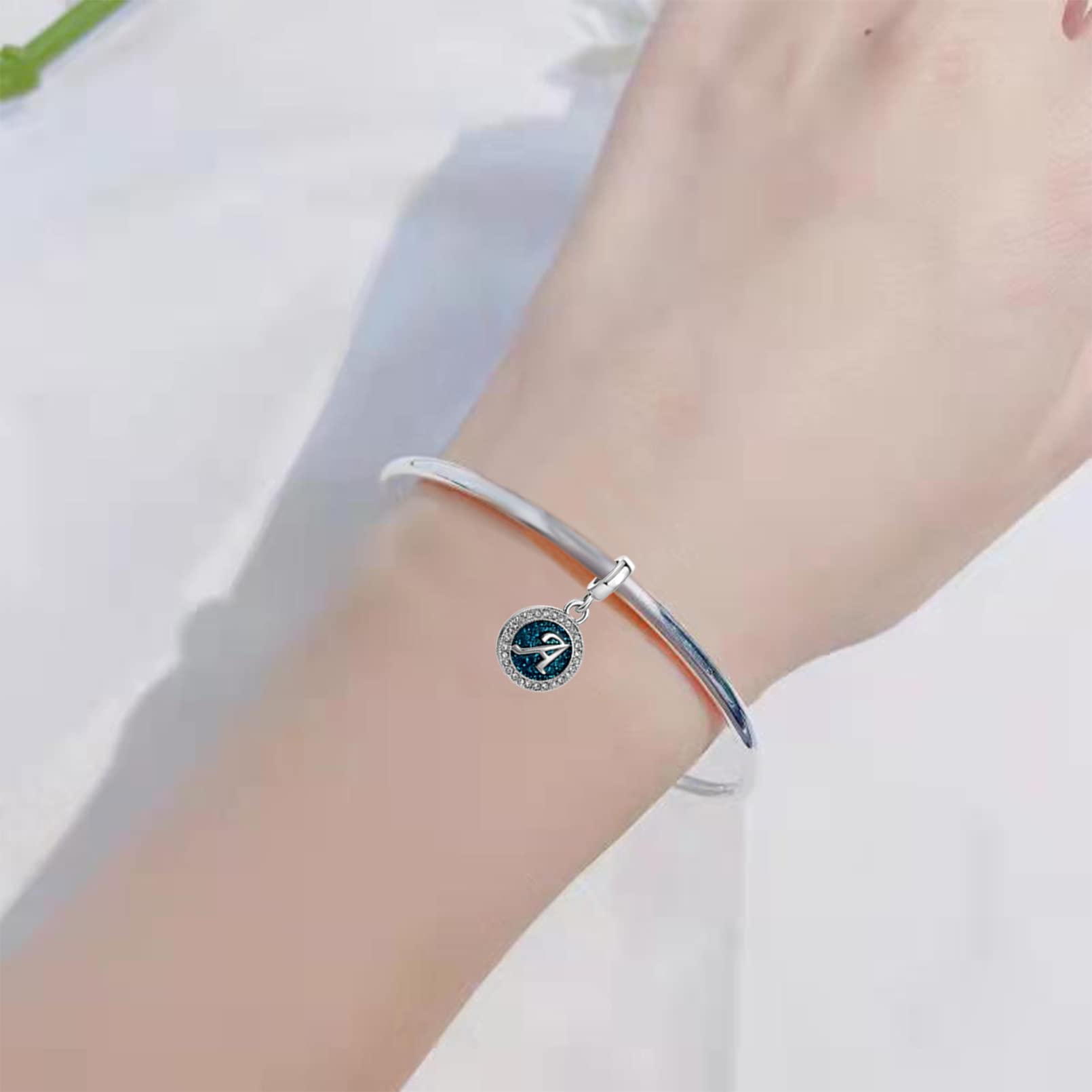Chili Jewelry Sparkling Blue Letter C Charm Personalized Initial Name Jewelry Compatible With Pandora Charms Bracelets