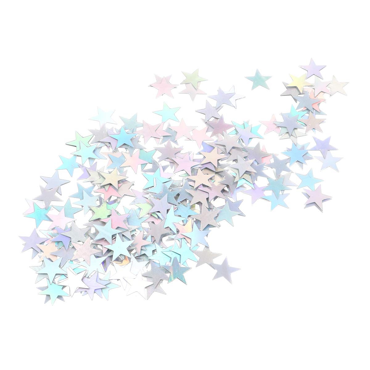 Zerodeko Glitter Confetti Mini Shiny Confettis Multicolor Sparkling Star Confetti for Halloween Birthday Wedding Festival Party DIY Table Scatter Decoration 2000pcs 10mm Silver