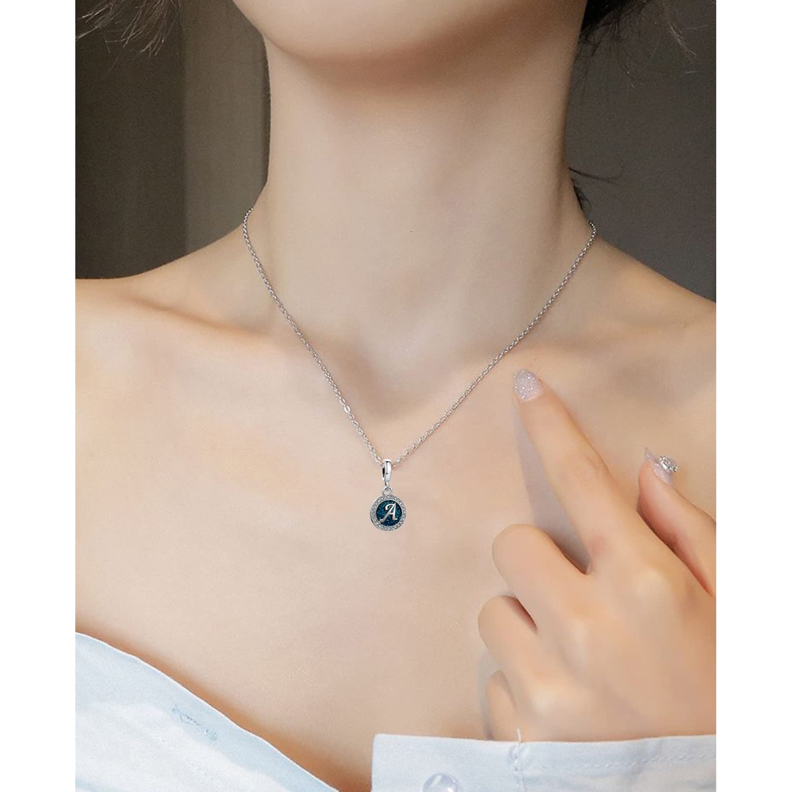 Chili Jewelry Sparkling Blue Letter C Charm Personalized Initial Name Jewelry Compatible With Pandora Charms Bracelets