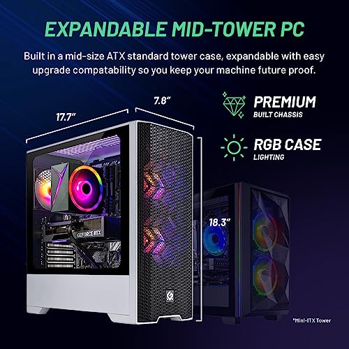 Skytech Blaze3.0 Gaming PC Desktop – Intel Core i5 13400F 2.5 GHz, NVIDIA RTX 4060, 1TB NVME SSD, 16GB DDR4 RAM 3200, 600W Gold PSU, 11AC Wi-Fi, Windows 11 Home 64-bit