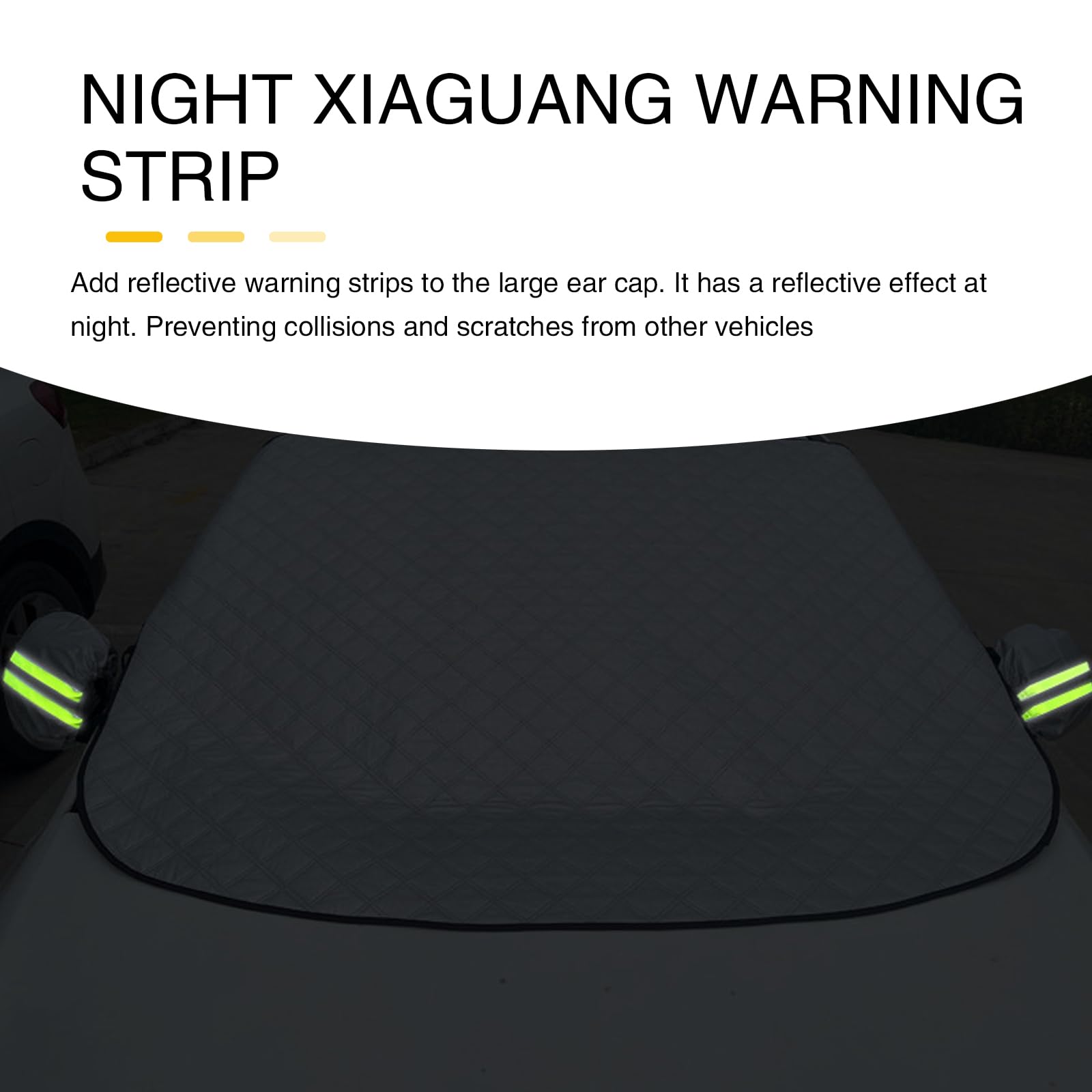 Dewkou 1 PC Car Windshield Sunshade, 61.8" x 49.6" Thickened Ice and Snow Frost Protection Cover, Anti-UV Insulation with Rearview Mirror Safety Glow Strip, Universal Accessories for Cars (Silver)