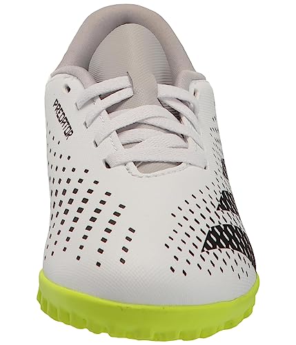 adidas Predator Accuracy.4 Turf Sneaker, White/Core Black/Lucid Lemon, 5.5 US Unisex Big Kid