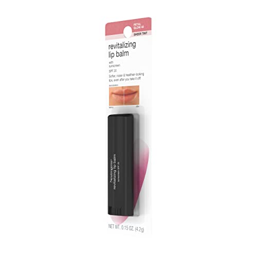 Neutrogena Revitalizing and Moisturizing Tinted Lip Balm with Sun Protective Broad Spectrum SPF 20 Sunscreen, Lip Soothing Balm with a Sheer Tint in Color Petal Glow 40.15 oz
