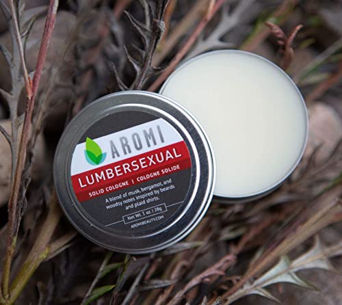 Aromi Lumbersexual Solid Cologne Cashmere Woods Fragrance; Men's Stocking Stuffer, Travel-friendly Cologne; Powdery, Musk, Bergamot, 1 oz