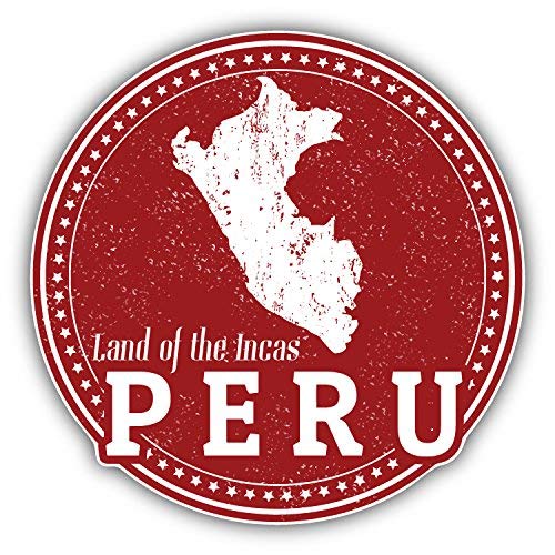 DG Graphics Peru Map Grunge Stamp Art Decor 5'' x 5'' Magnet Vinyl Magnetic Sheet for Lockers, Cars, Signs, Refrigerator