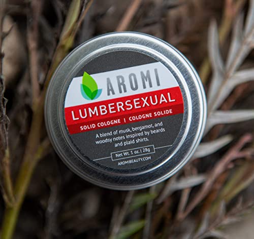 Aromi Lumbersexual Solid Cologne Cashmere Woods Fragrance; Men's Stocking Stuffer, Travel-friendly Cologne; Powdery, Musk, Bergamot, 1 oz