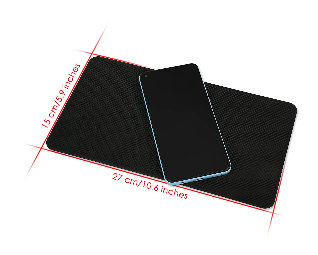 DS. DISTINCTIVE STYLE Car Dashboard Mat 10.5x5.9 Inches Extra Large Non-Slip Sticky Pad Anti Slip Mat Adhesive Mat for Phones, Glasses, Keys