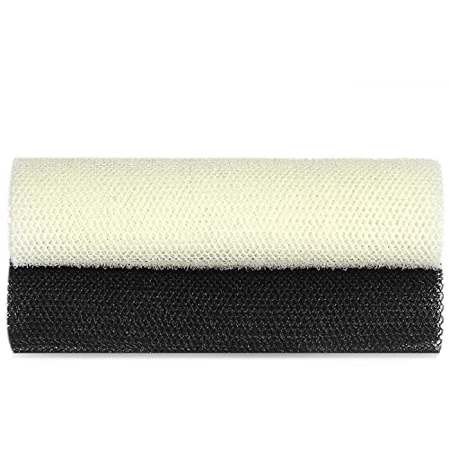 African Exfoliating Net,JASSINS African Sponge Net,Body Exfoliating Long Net Shower Body Scrubber Back Scrubber Skin Smoother (Black + Beige)