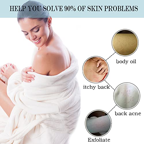 African Exfoliating Net,JASSINS African Sponge Net,Body Exfoliating Long Net Shower Body Scrubber Back Scrubber Skin Smoother (Black + Beige)
