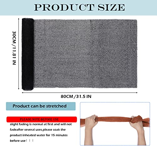 African Exfoliating Net,JASSINS African Sponge Net,Body Exfoliating Long Net Shower Body Scrubber Back Scrubber Skin Smoother (Black + Beige)