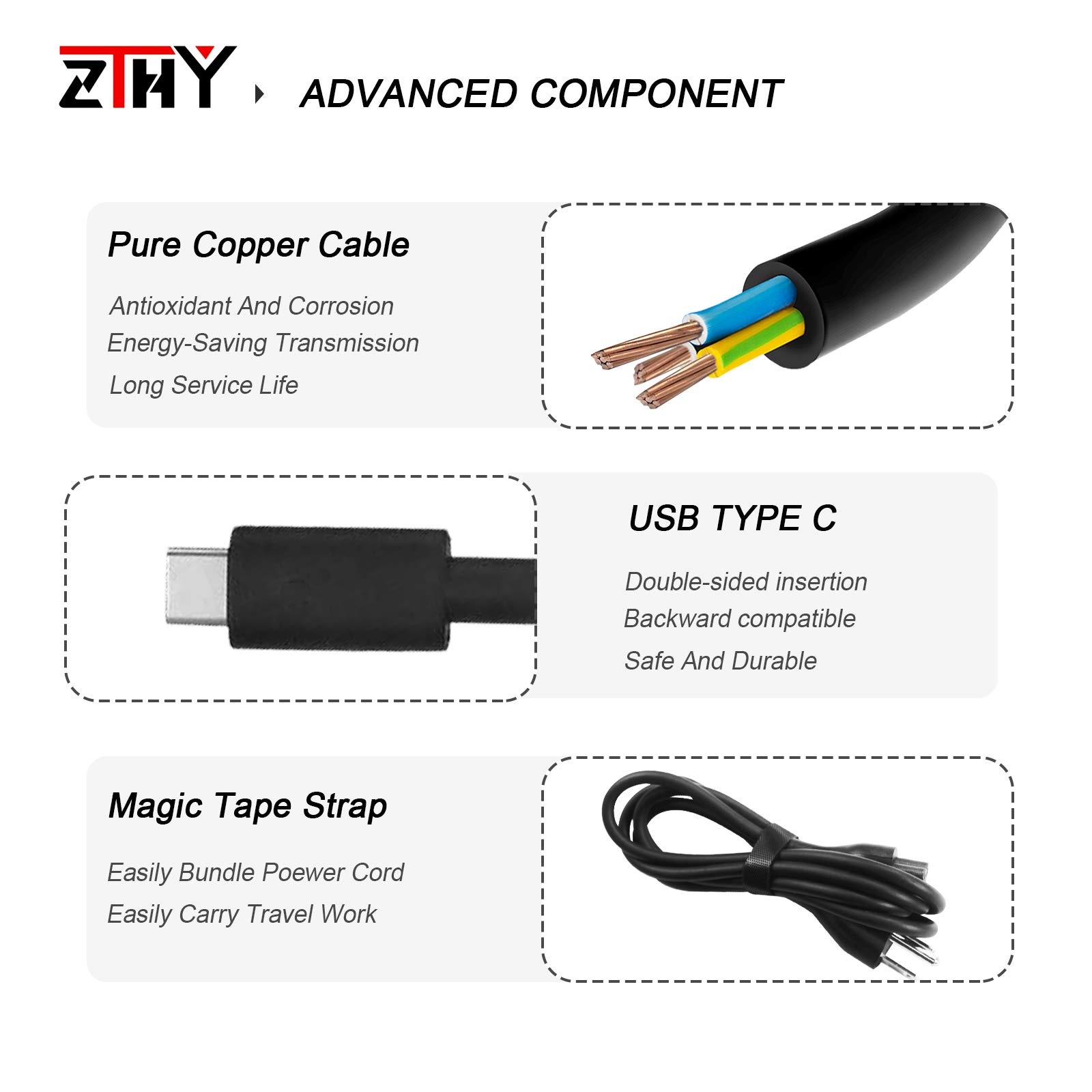 New 65W USB-C Charger Travel Compatible with Lenovo Chromebook 100e 300e 500e C330 S330 ThinkPad T480 T580 E14 E15 L13 L14 L15 P14s p15s T14 T15 A485 T590 C930 C940 AC Adapter Power Supply