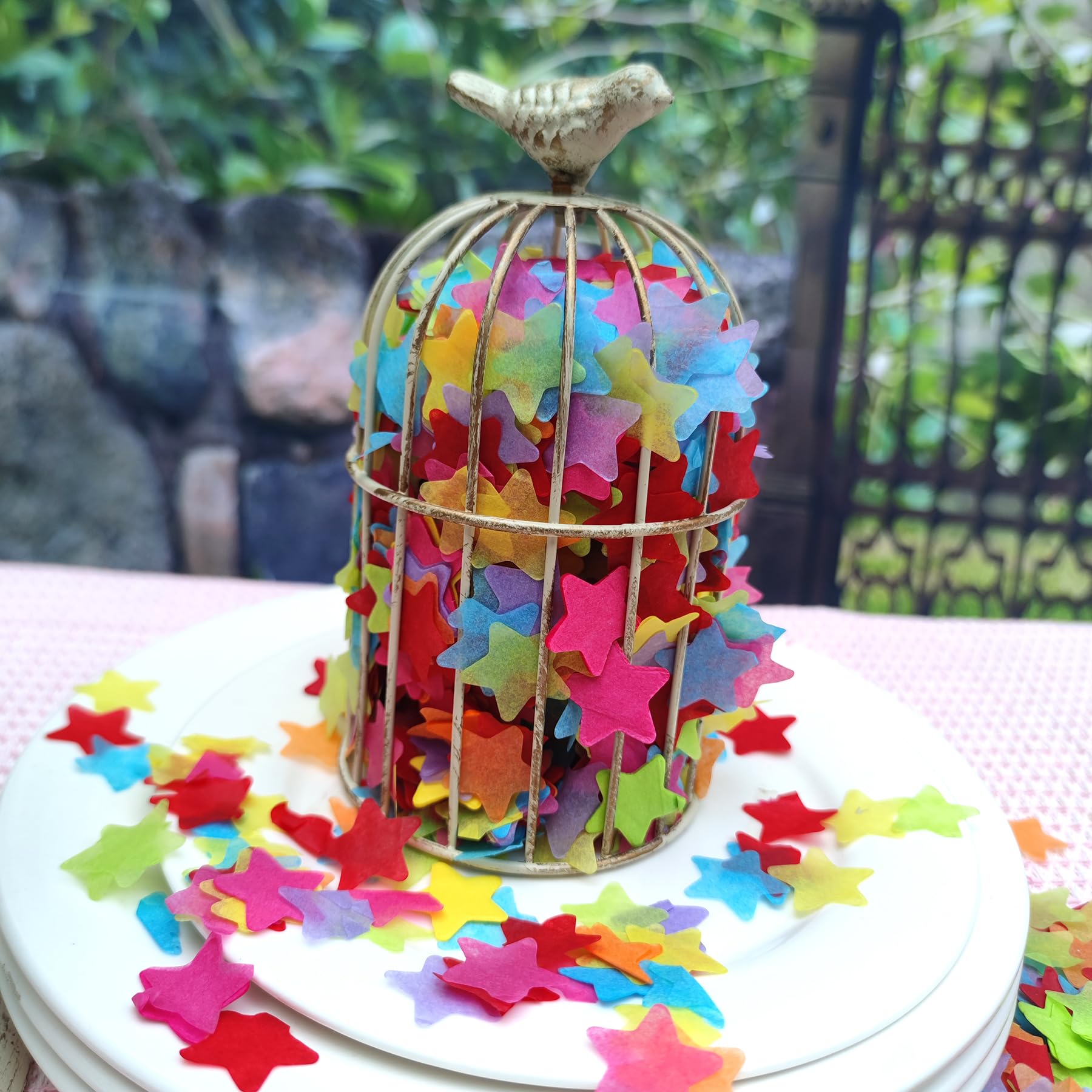 Mybbshower Rainbow Paper Star Confetti Table Scatter for Birthdat Party Pack of 4000 Pieces