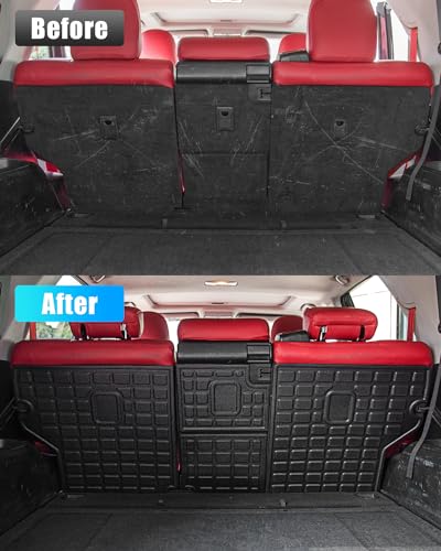 Maszupir Back Seat Cover Protector Compatible with 2010-2024 Toyota 4Runner All Weather Trunk Mat Cargo Liner 2023 4 Runner Accessories (Backrest Mats,Fit with Sliding Tray)