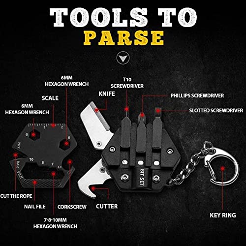 Keychain Screwdriver Multifunctional Hexagon Coin Outdoor EDC Tool Hexagon Folding Pocket Coin Gear Knife Pee Fold Coltello Mini