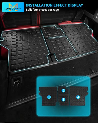 Maszupir Back Seat Cover Protector Compatible with 2010-2024 Toyota 4Runner All Weather Trunk Mat Cargo Liner 2023 4 Runner Accessories (Backrest Mats,Fit with Sliding Tray)