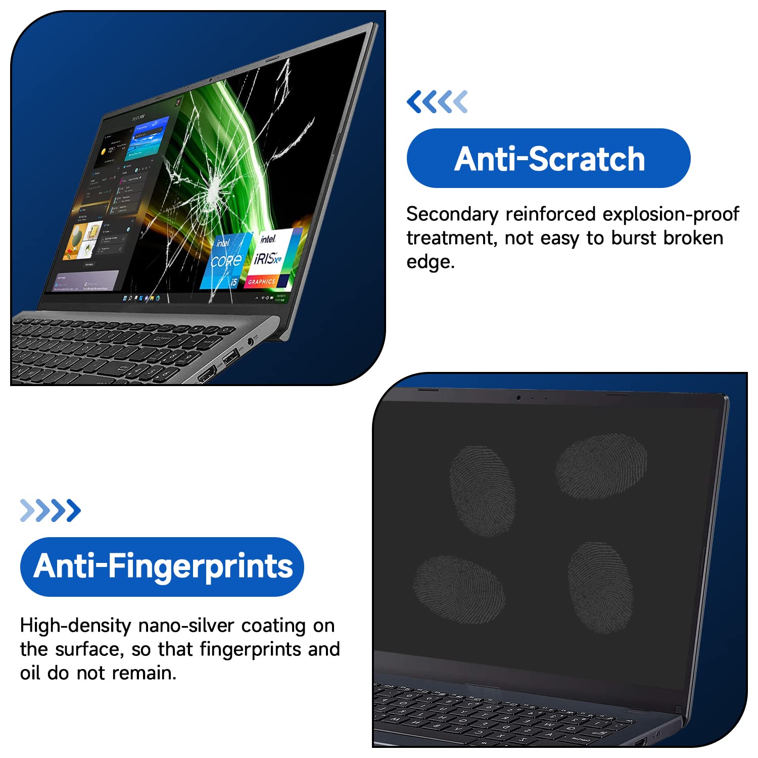 2 Pack 15.6 inch (1920x1080P) Laptop Blue Light Screen Protector, Eye Protection Anti-Scratch and Anti-Glare Screens for Laptops 15.6’’ with 16:9 Aspect Ratio