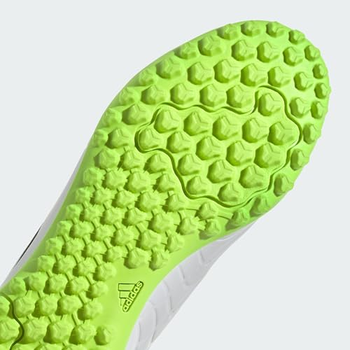 adidas Copa Pure.4 Turf Sneaker, White/Core Black/Lucid Lemon, 4.5 US Unisex Big Kid