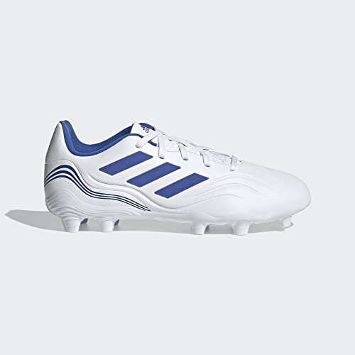 adidas Copa Sense.3 Firm Ground Soccer Shoe, White/Blue/Legacy Indigo, 11 US Unisex Little Kid